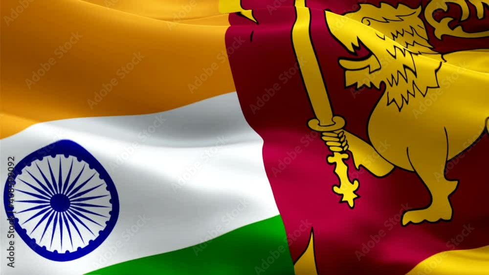 Indian and Sri Lankan flag waving video in wind footage Full HD. Indian ...