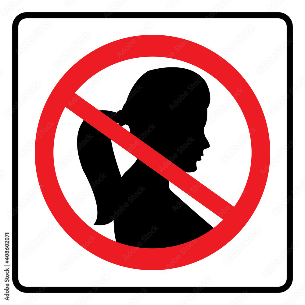 No Girls Sign. Not allowed Female Symbol drawing by illustration Stock ...