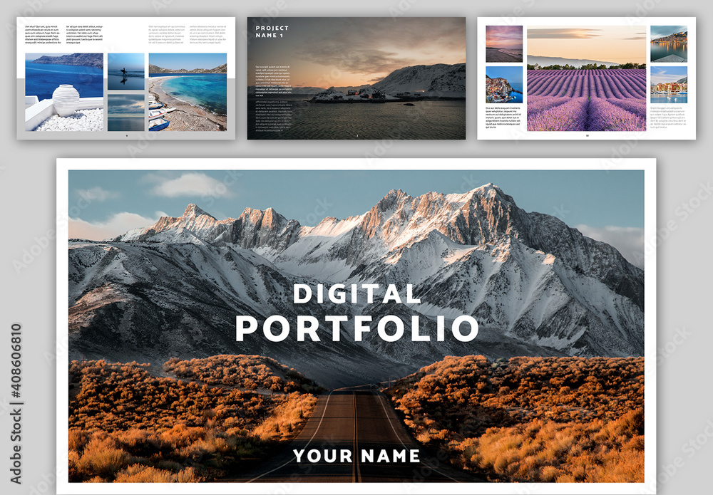 Digital Portfolio Layout Stock Template | Adobe Stock