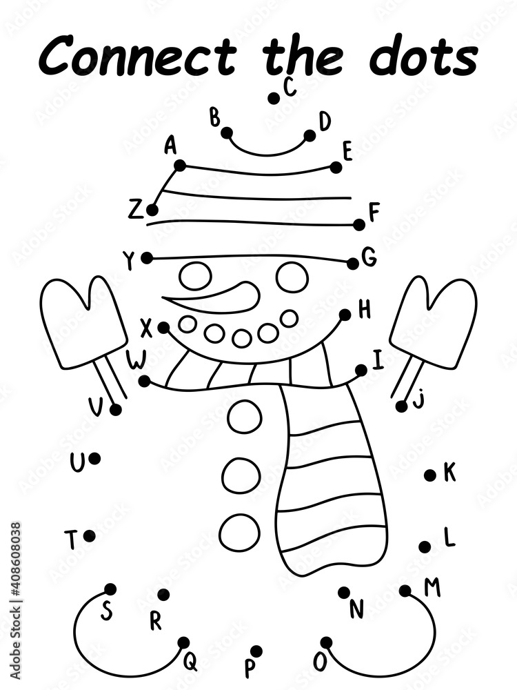 Snowman Dot To Dot