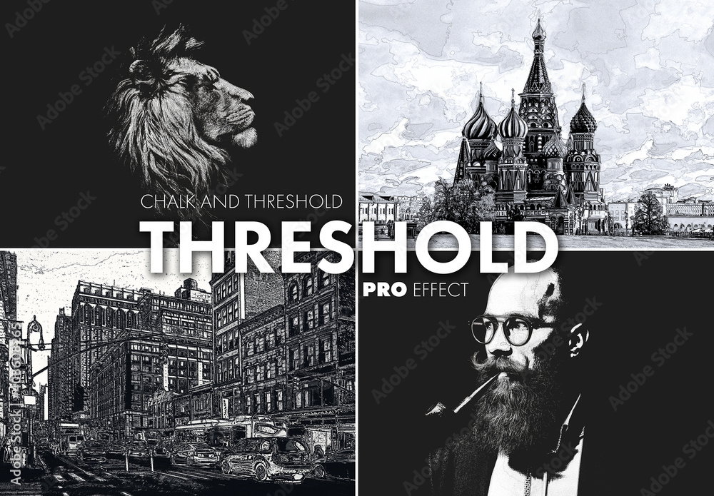 threshold and Chalk Effect Mockup Stock Template | Adobe Stock