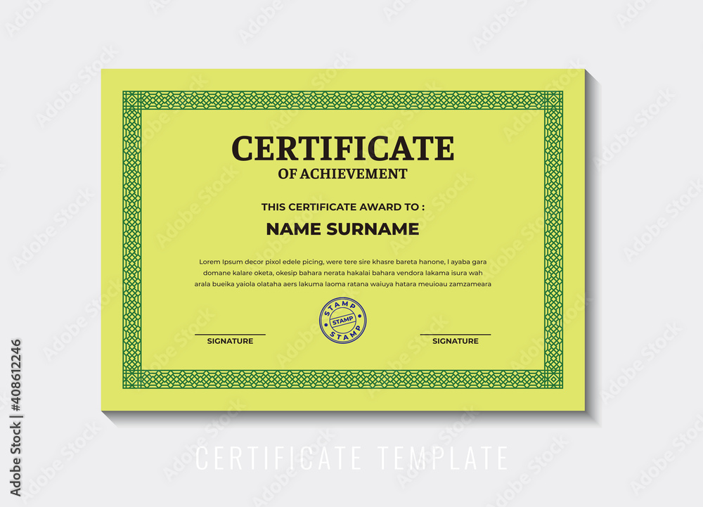 Illustration vector graphic of certificate, for certificate template ...