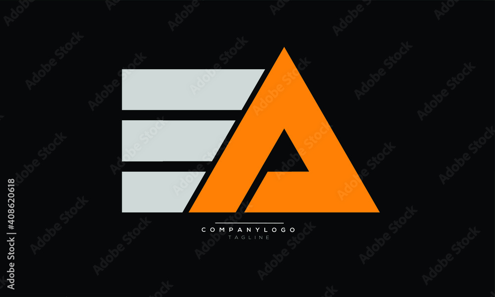 EA icon monogram letter text alphabet logo design Stock Vector | Adobe ...