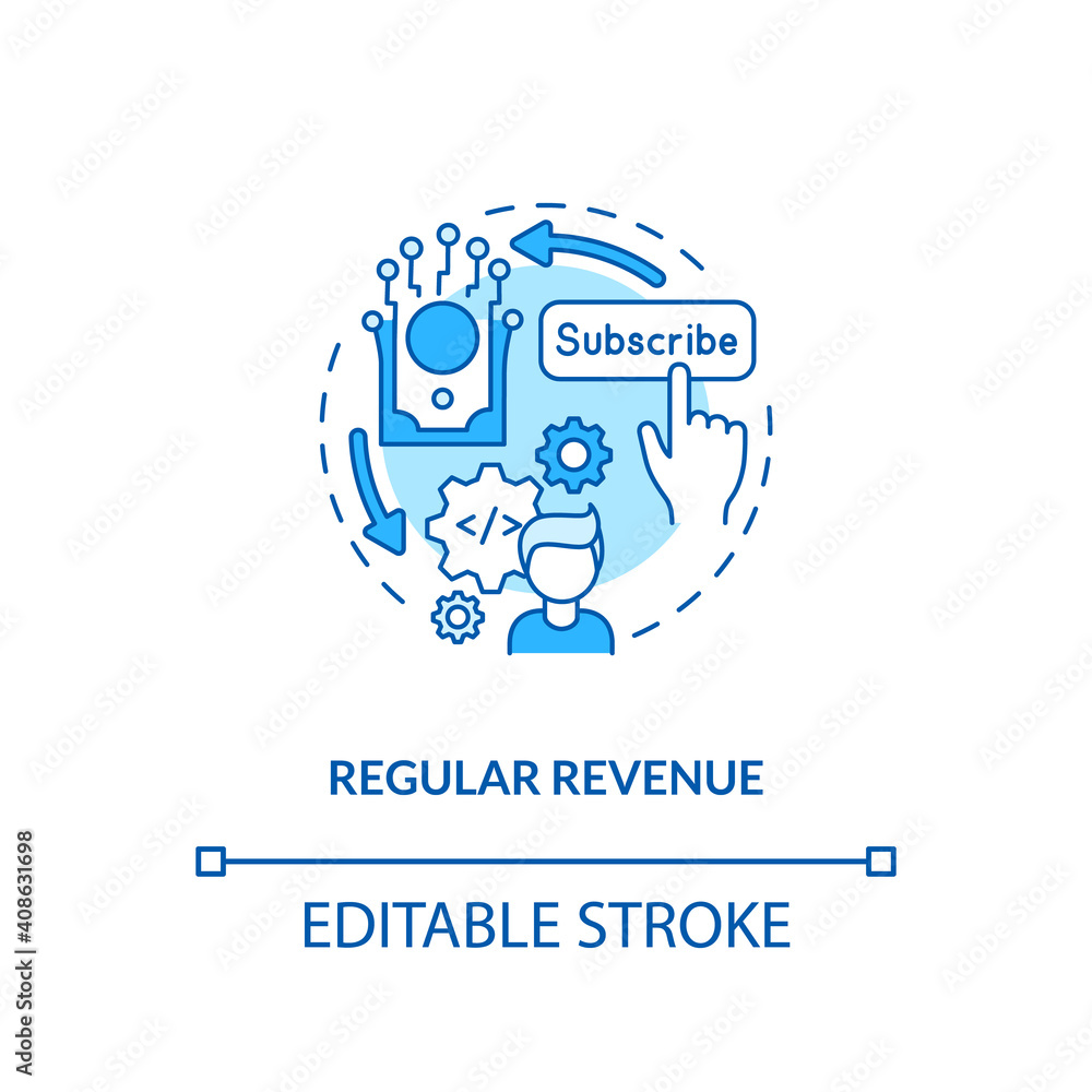Regular revenue concept icon. SaaS benefit for developers idea thin ...