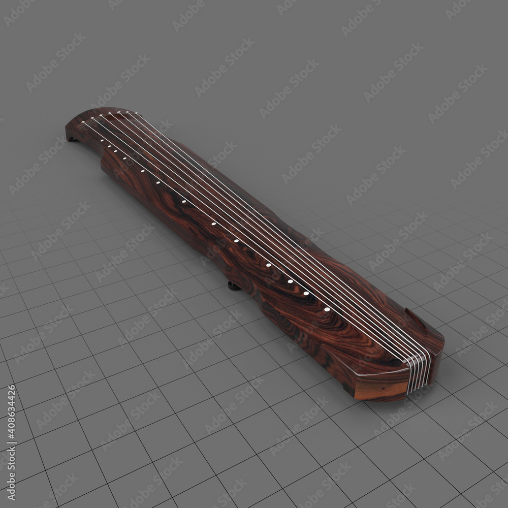Zither musical instrument Stock 3D asset | Adobe Stock