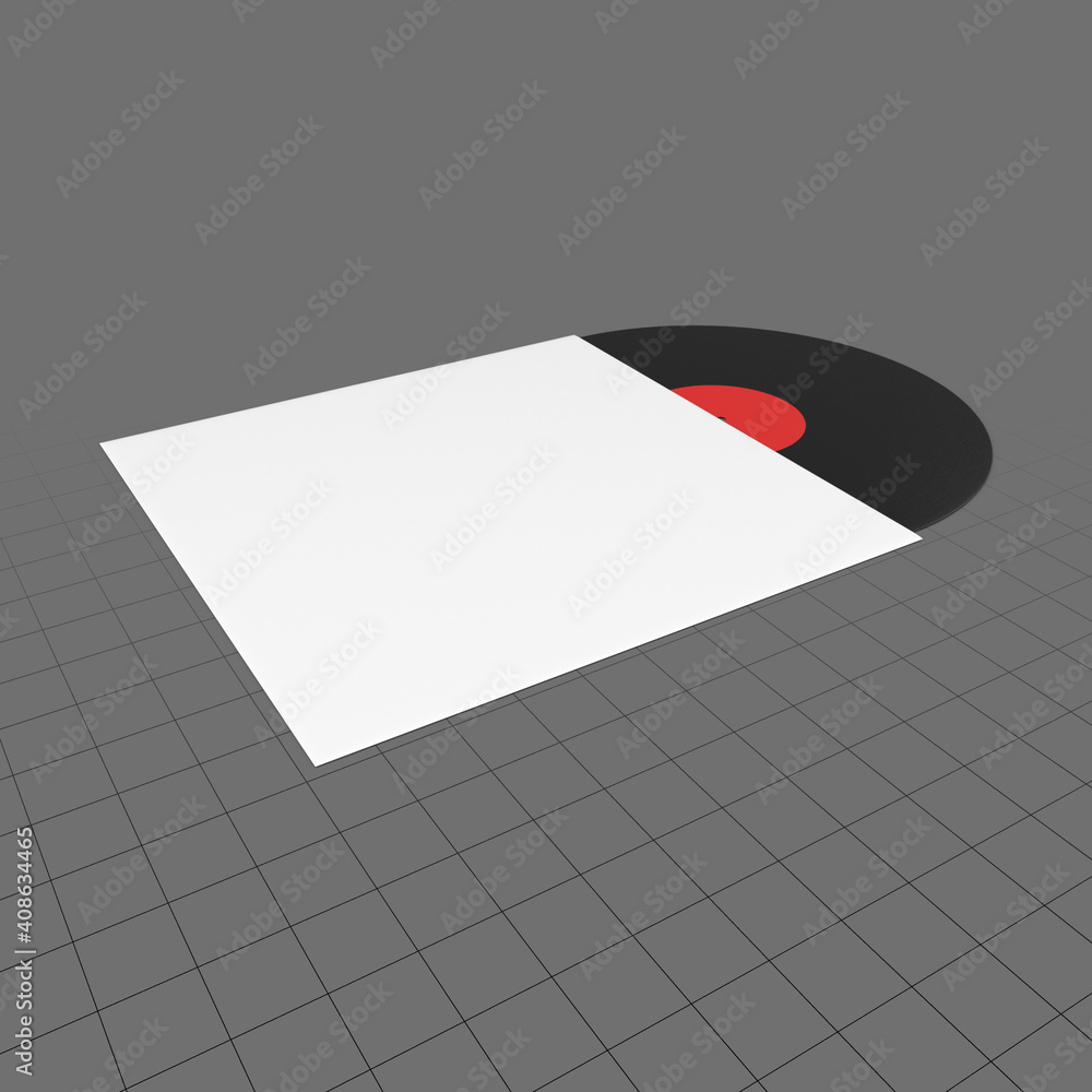 Vinyl record with cover 3 Stock 3D asset | Adobe Stock