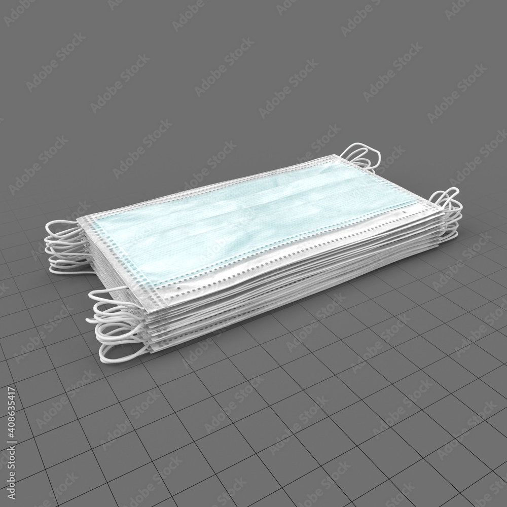 Medical surgical mask pack Stock 3D asset | Adobe Stock