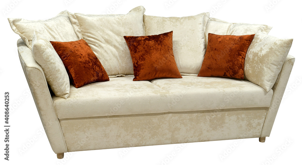 Sofa isolated on white background. Including clipping path. View 4 ...