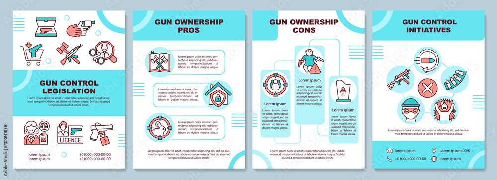 Vetor de Gun ownership pros and cons brochure template. Control ...