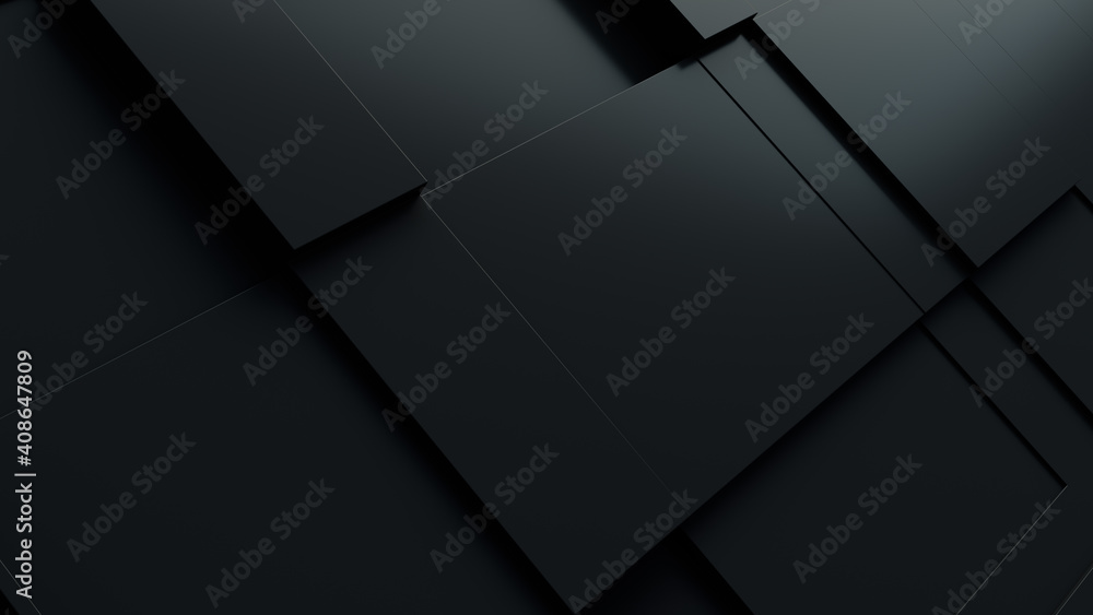 Dark tech background, with a geometric 3D structure. Clean, minimal ...