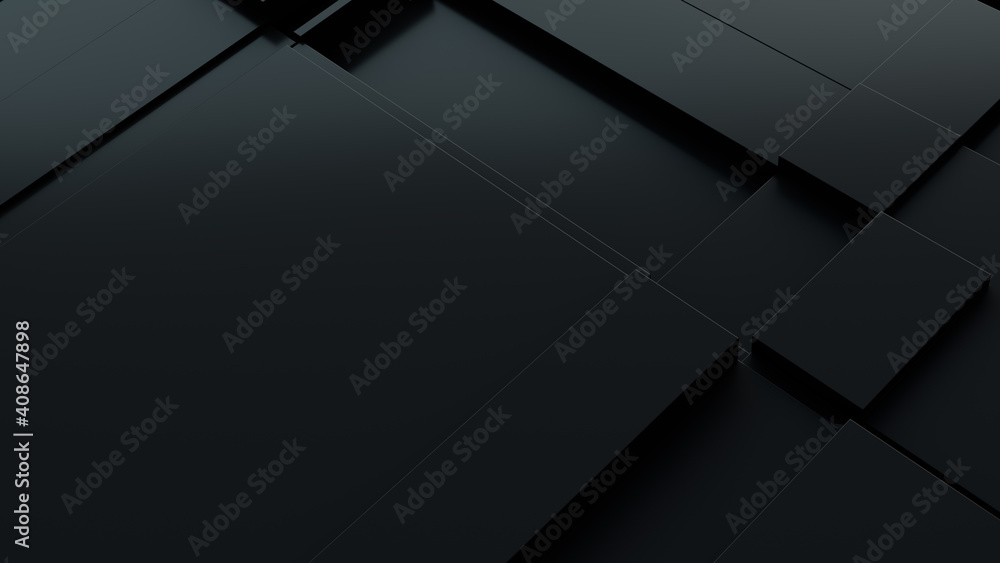 Dark tech background, with a geometric 3D structure. Clean, minimal ...