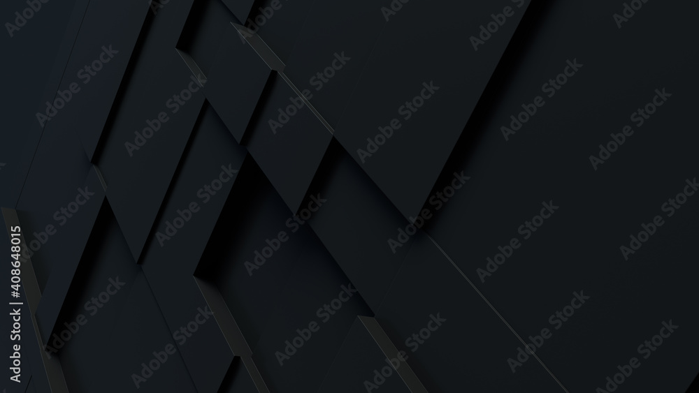 Dark tech background, with a geometric 3D structure. Clean, minimal ...