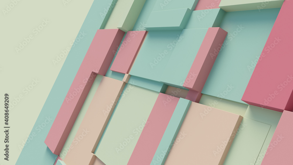 Multicolored tech background, with a geometric 3D structure. Clean ...