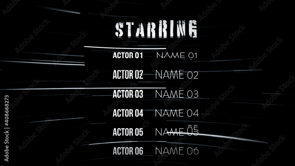 Modern Digital Credit Roll Stock Template | Adobe Stock