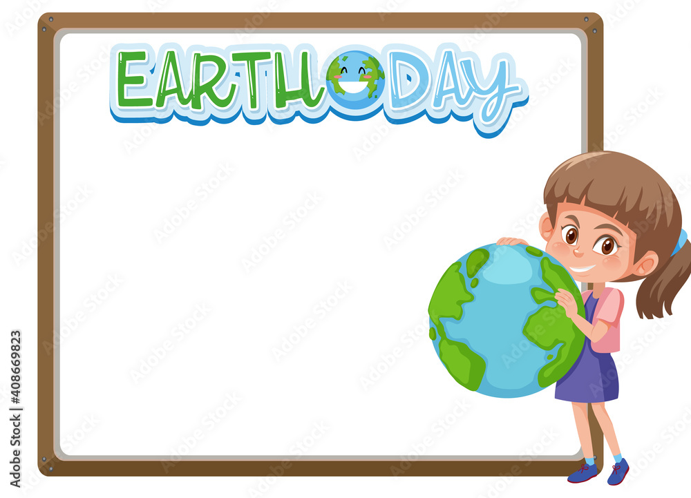 Border frame template with earth day theme background Stock Vector ...