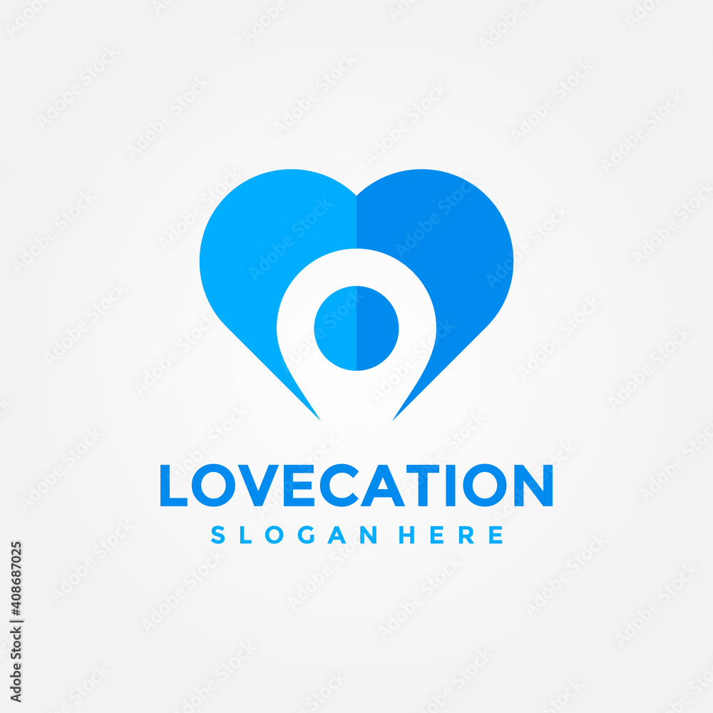 Love location logo design template. Concept of favorite place isolated ...