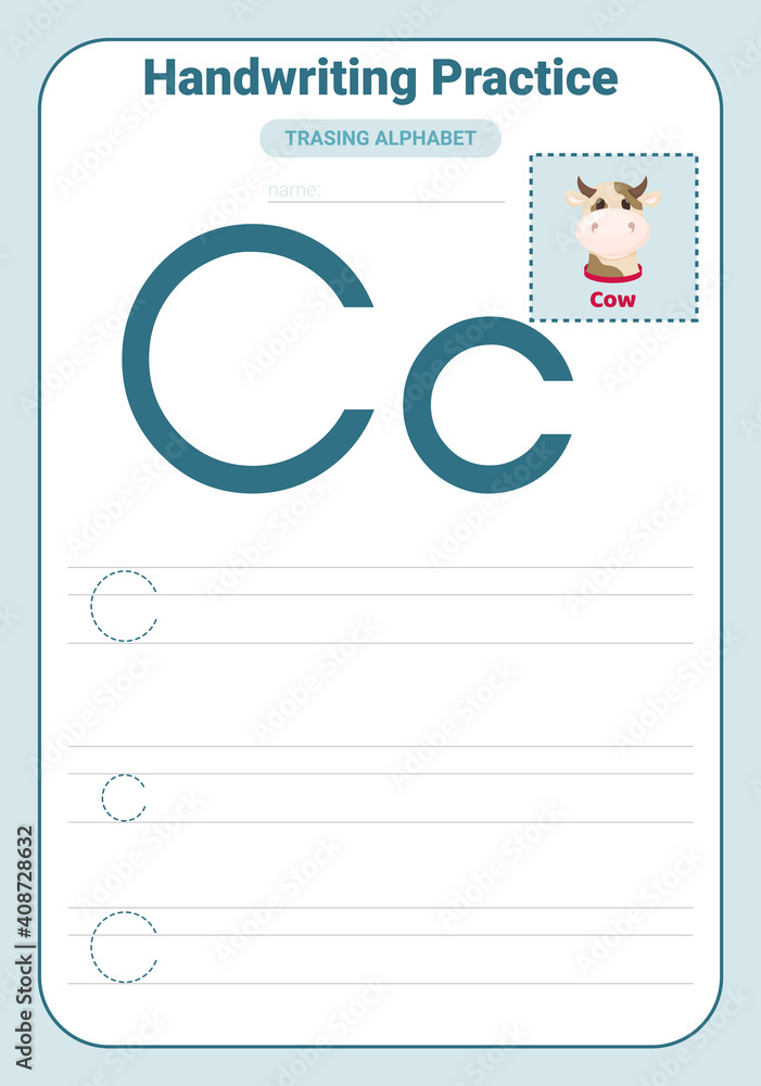 Alphabet tracing practice Letter C. Tracing practice worksheet ...