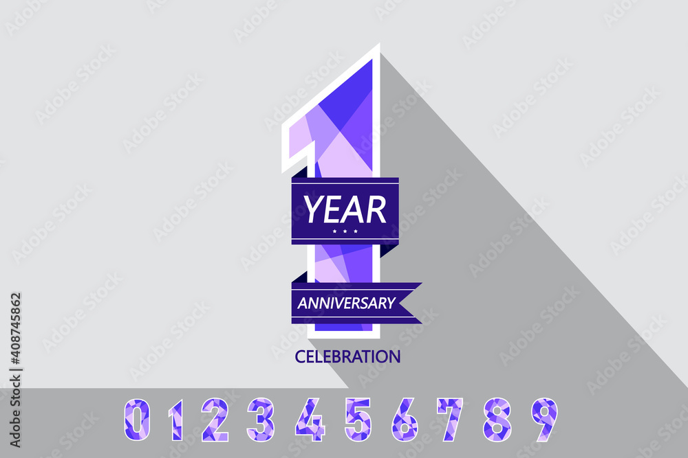 Set of Anniversary emblems , anniversary template design for web, game ...