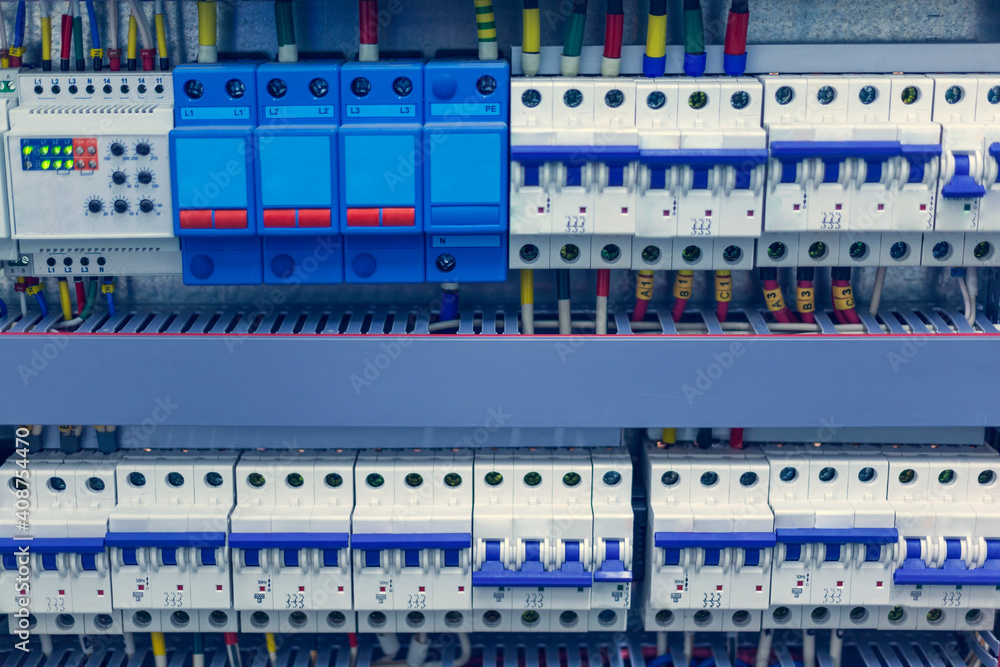 cabling connection of power electric line in industrial distribution ...