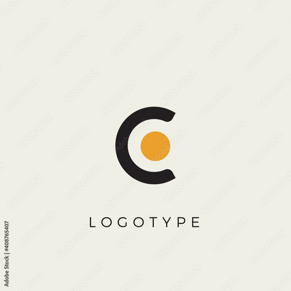Creative letter C for logo and monogram. Minimal artistic style letter ...