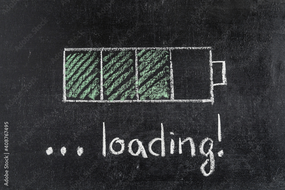 battery loading indicator showing loading and LOADING text Stock Photo ...