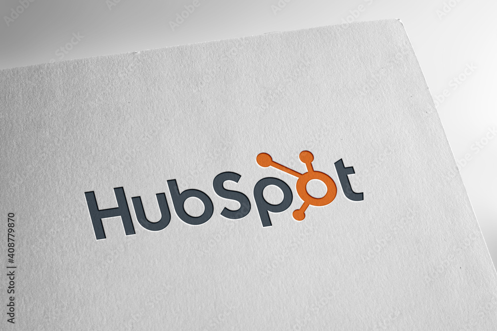 HubSpot logo on textured paper Stock-Foto | Adobe Stock