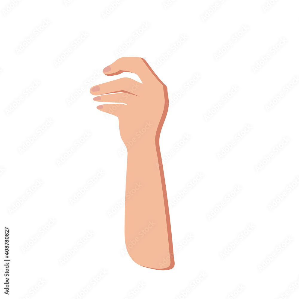 Female hands gesture hand sign vector illustration of a hand in an open ...