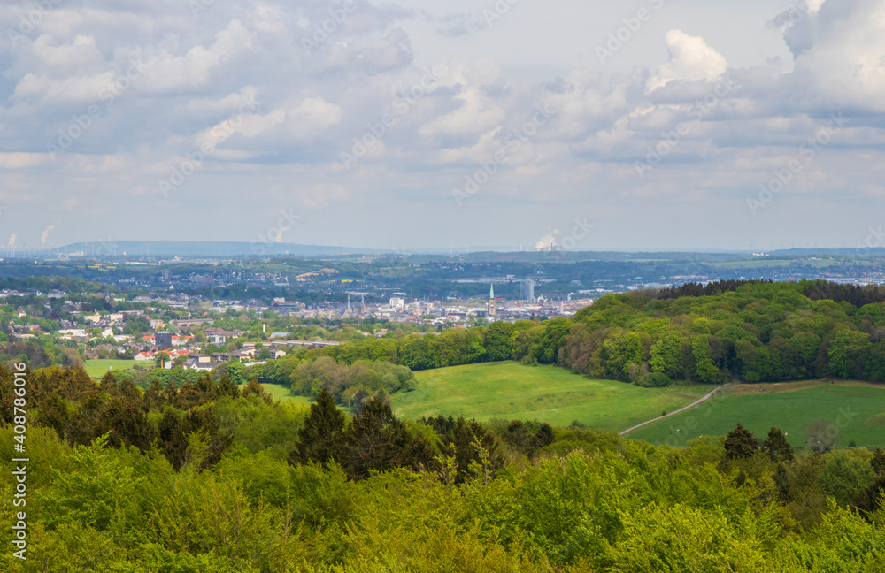 the landscape around Aachen in the triangle of Germany, Belgium, and ...