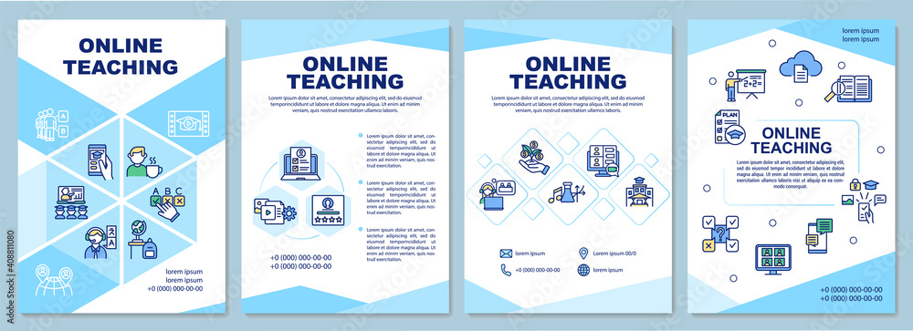 Online teaching brochure template. Intuitive course structure. Flyer ...