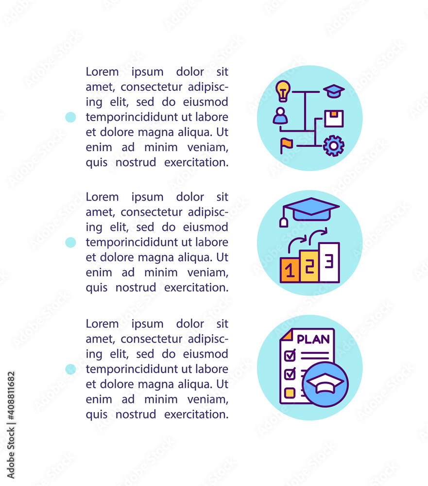Online education concept icon with text. Intuitive course structure ...