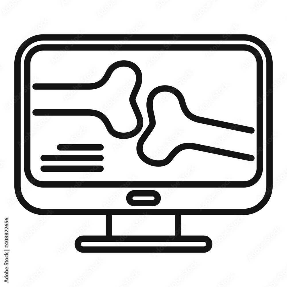 Magnetic resonance imaging monitor icon. Outline magnetic resonance ...