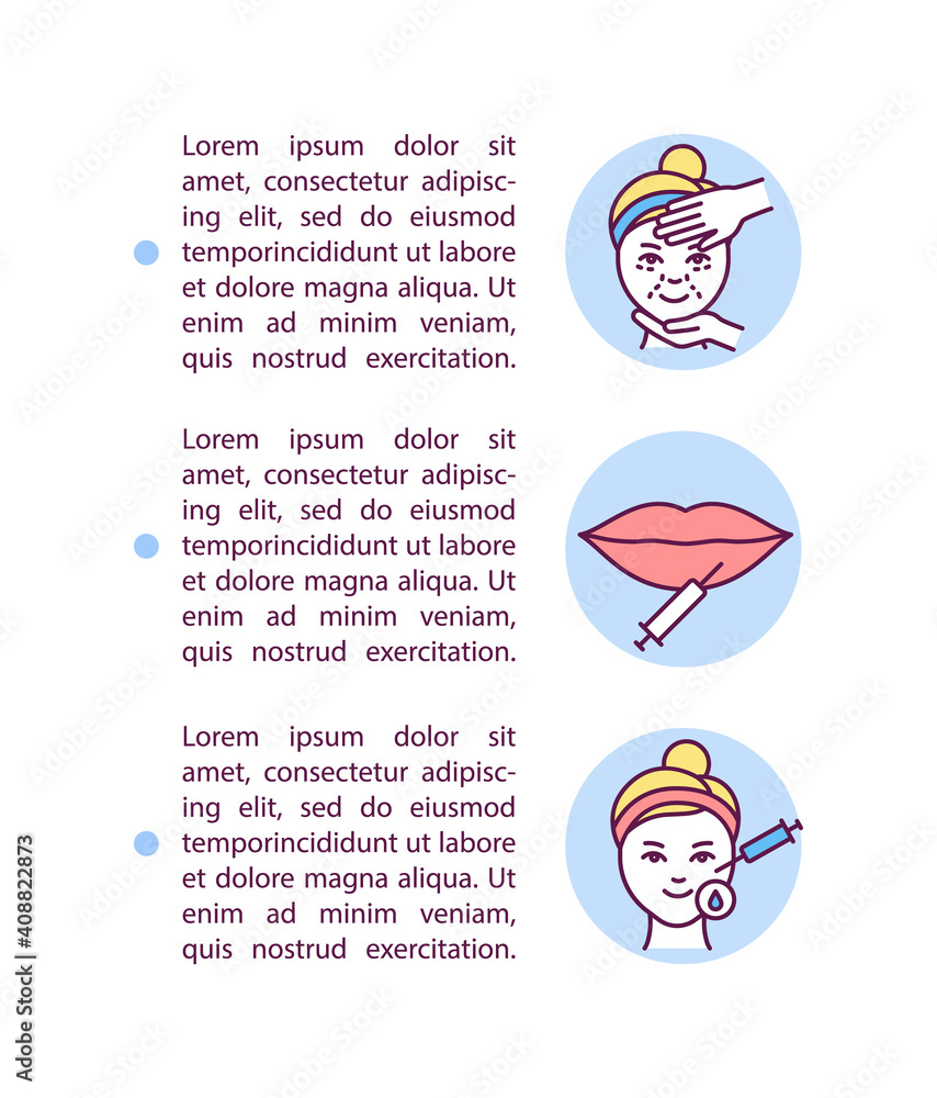 Dermal fillers concept icon with text. Woman getting injection in lips ...