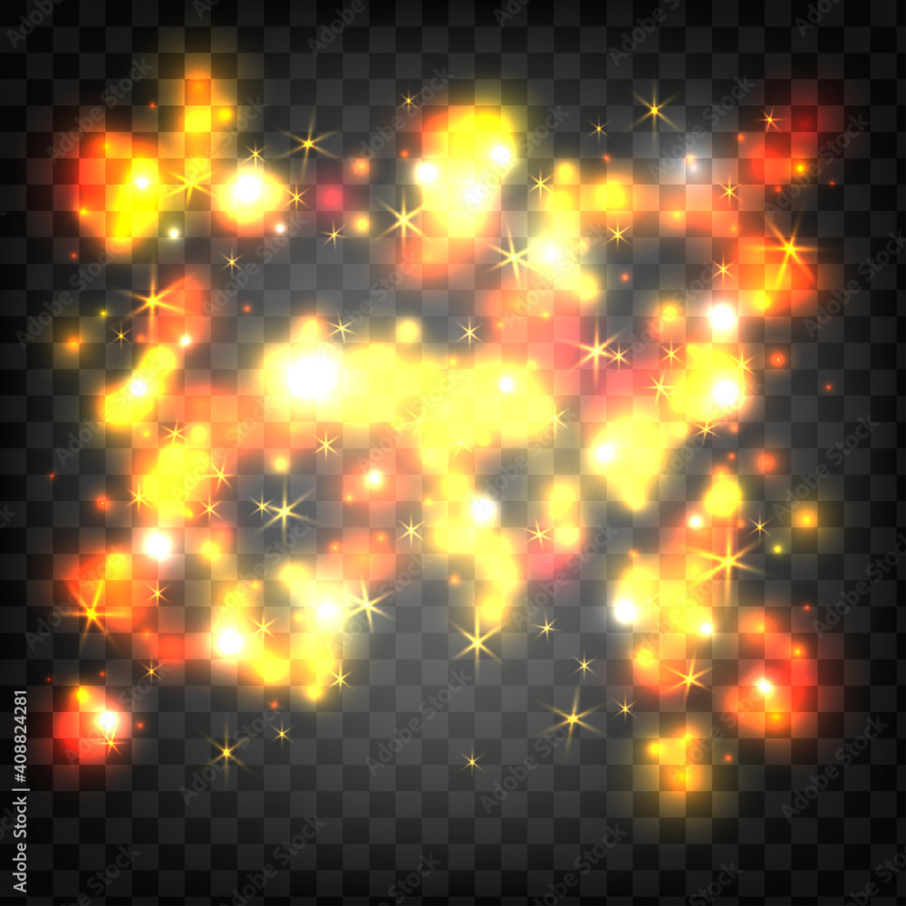 Glowing light particles. Double exposure space. Glowing light. Shiny ...