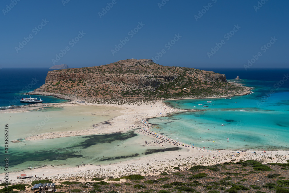 Amazing Panoramic view of Balos Lagoon near Chania, with magical ...