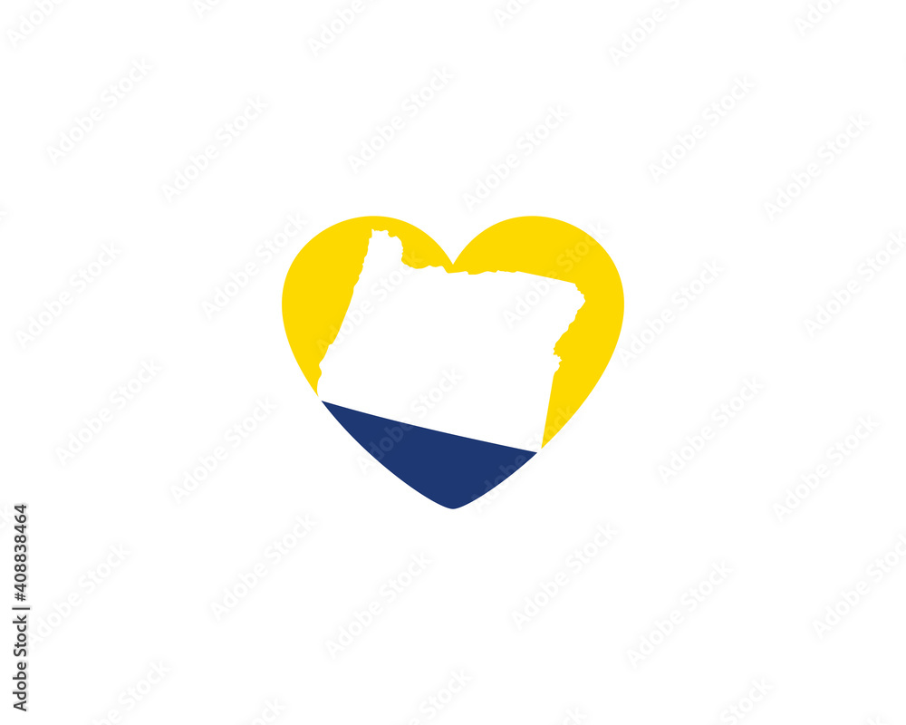 Oregon Map and Heart Logo 001 Stock Vector | Adobe Stock