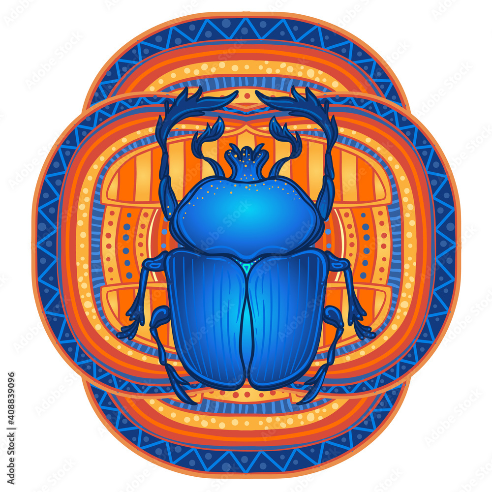 Scarabaeus sacer, Dung beetle. Sacred symbol of in ancient Egypt ...