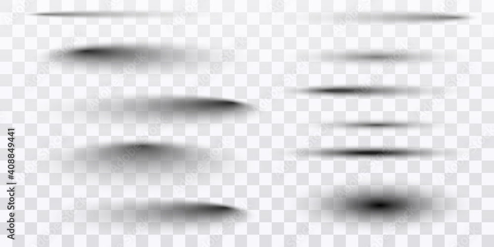 Vetor de Round and square isolated floor transparent shadows. Dark oval ...