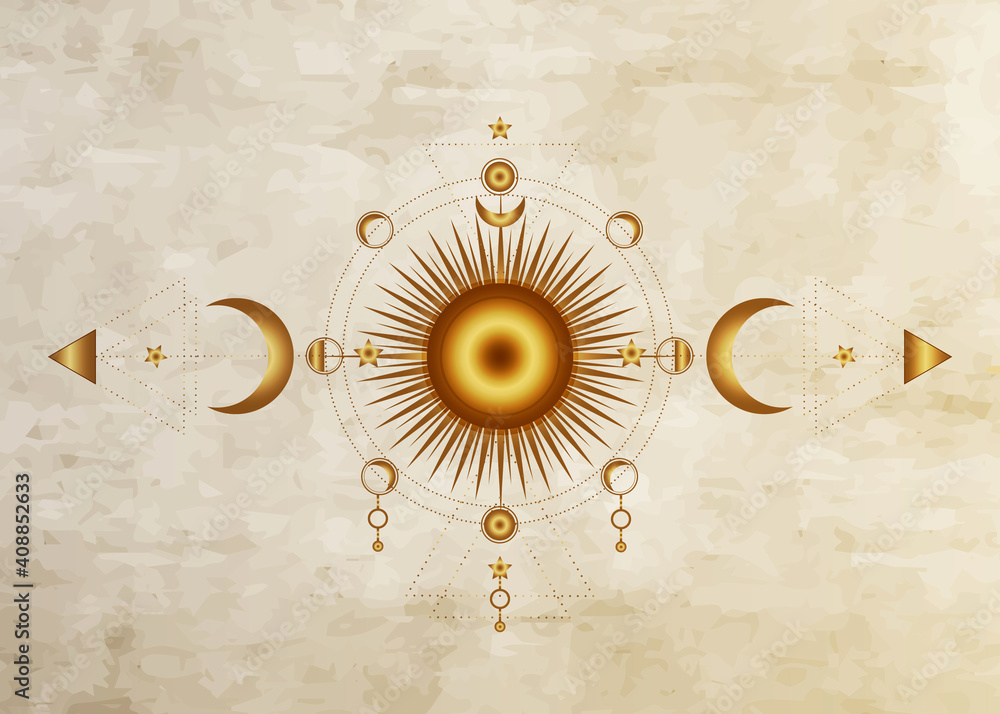 Circle of a moon phase, triple goddess pagan Wicca, moon symbol. Vector ...