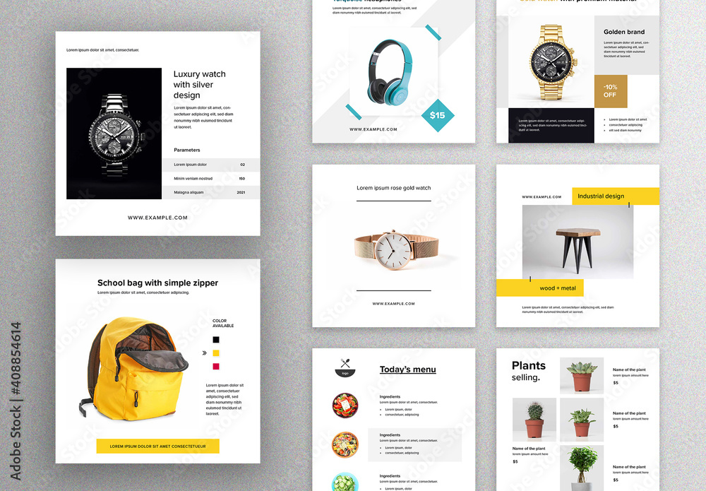 Product Promotion Layouts for Social Media Stock Template | Adobe Stock