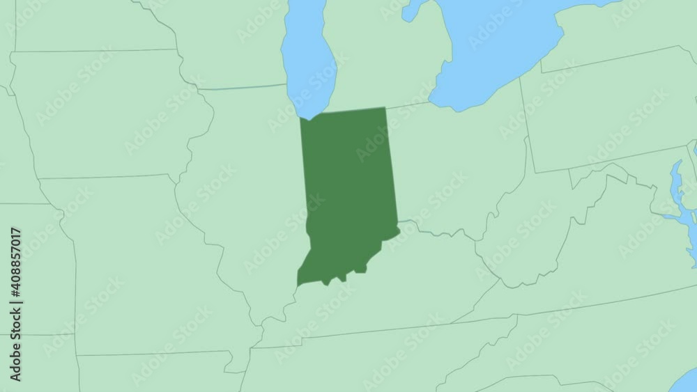 Map of Indiana with pin of country capital. Indiana Map with ...