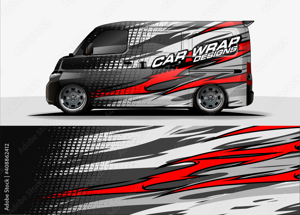 abstract background vector for racing car wrap design and vehicle ...