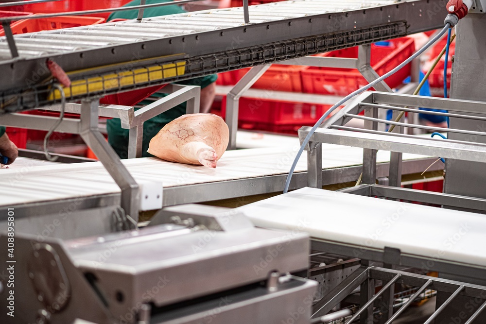 Foto de Meat industry. Production hall for cold cuts and meat products ...