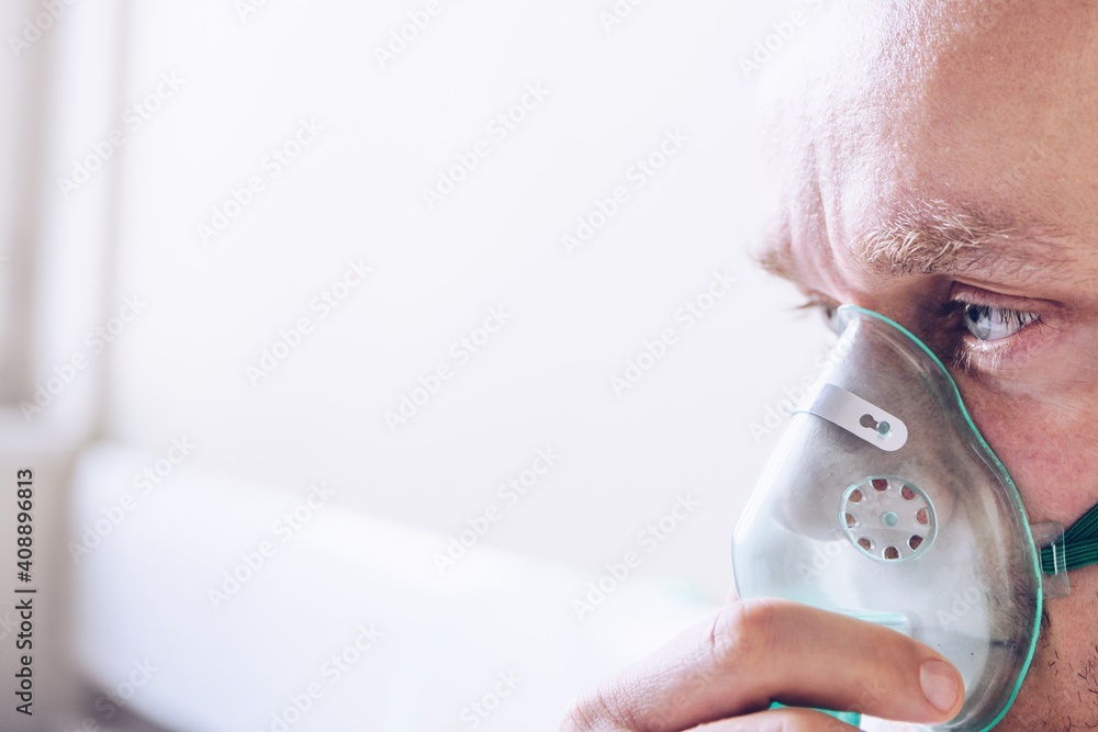 Person Breathing In Oxygen