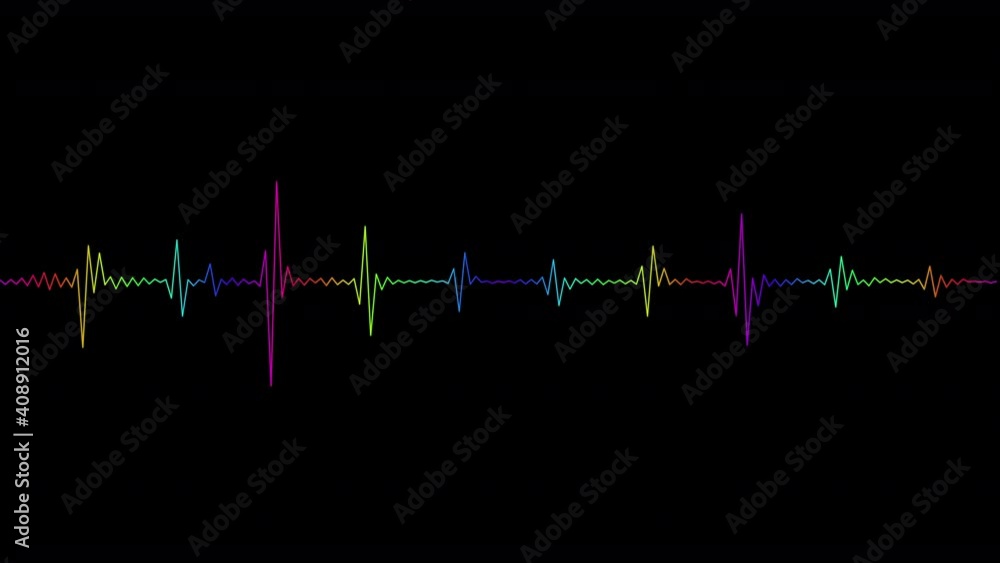 Vidéo Stock Abstract spectrum line bounce spectral wave design on black ...