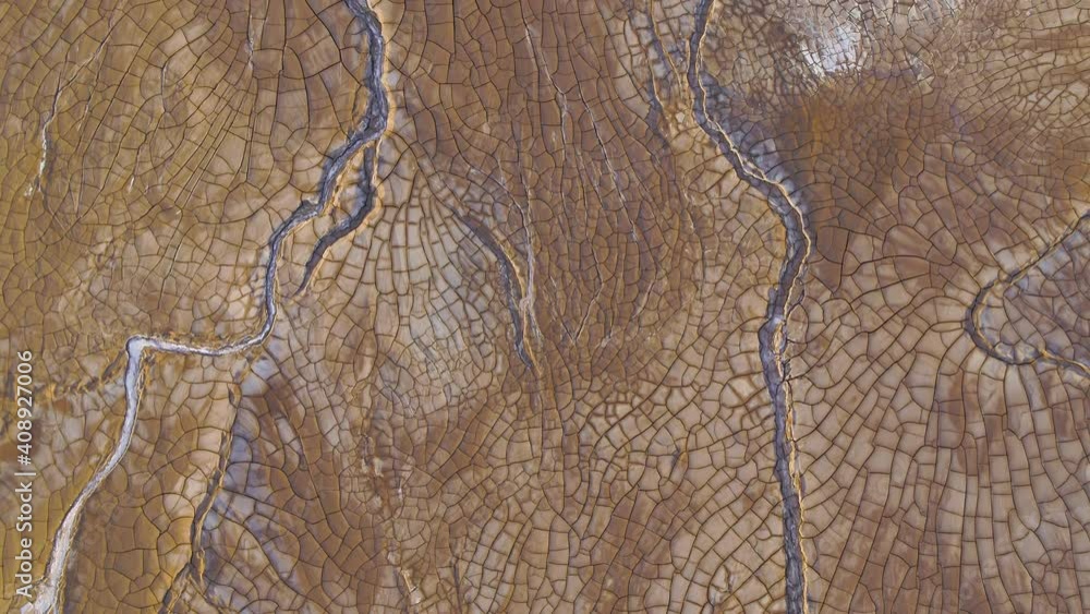Cracked dry earth from drought aerial Stock Video | Adobe Stock