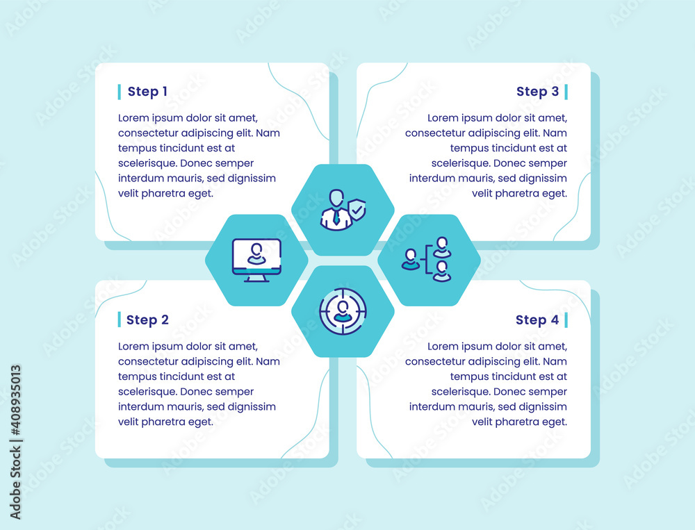 organization infographic diagram four step secure person structure ...