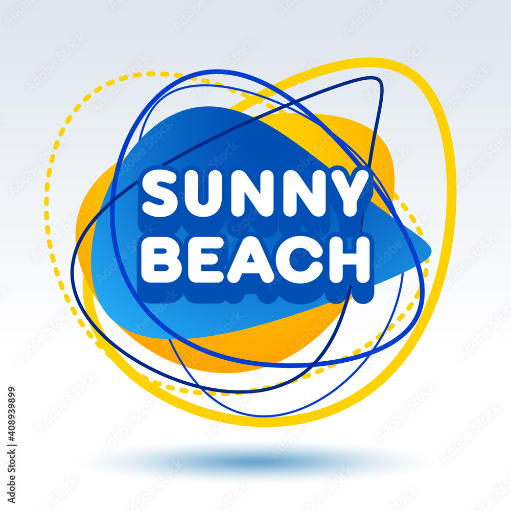 Vector holiday emblem Sunny Beach. Abstract style Logo for Graphic ...
