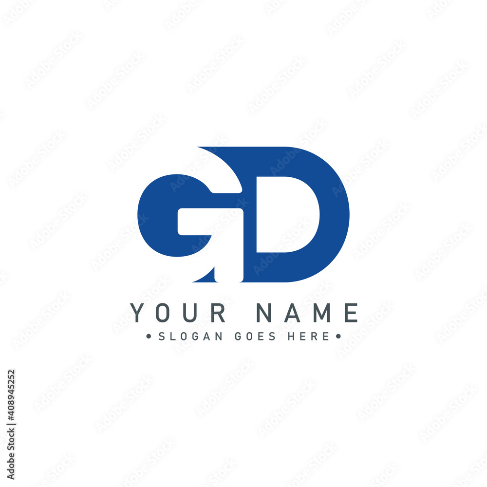 Initial Letter GD Logo - Minimal Vector Design Stock Vector | Adobe Stock