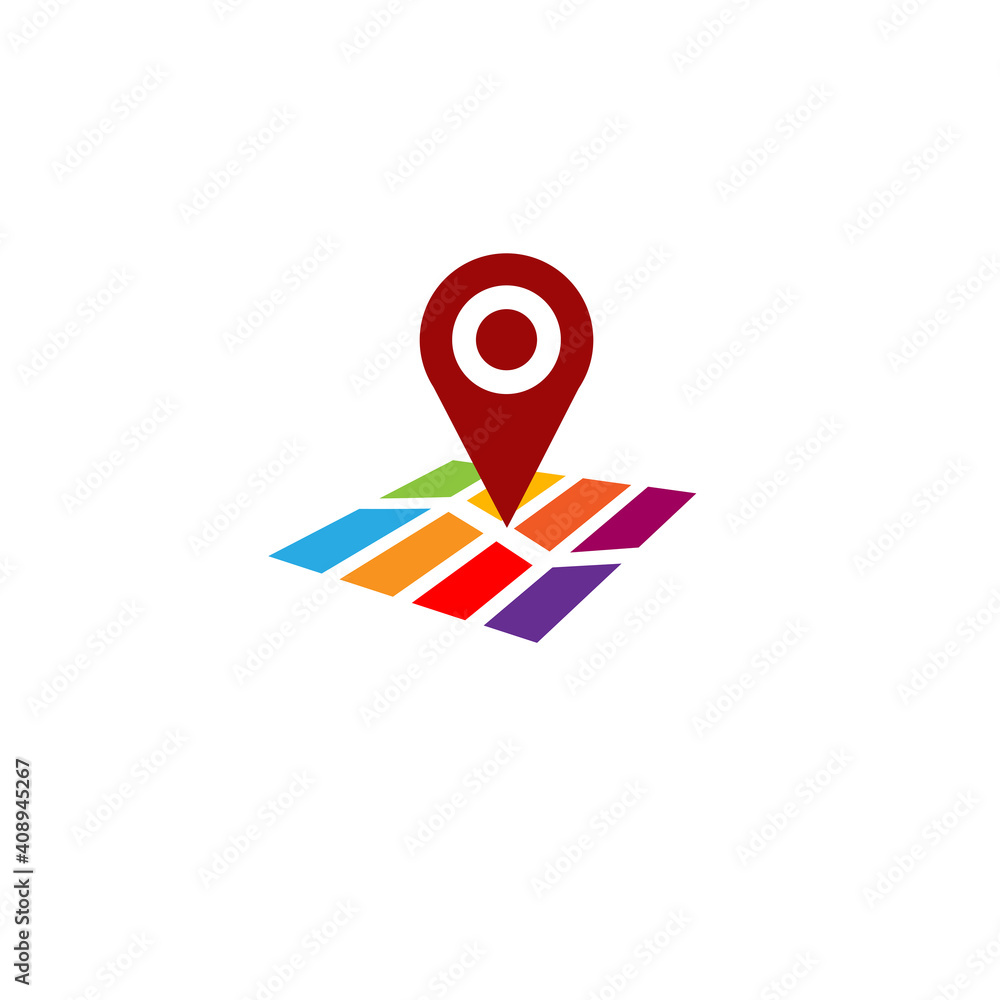 logo map sign vector pointer simple Stock Vector | Adobe Stock