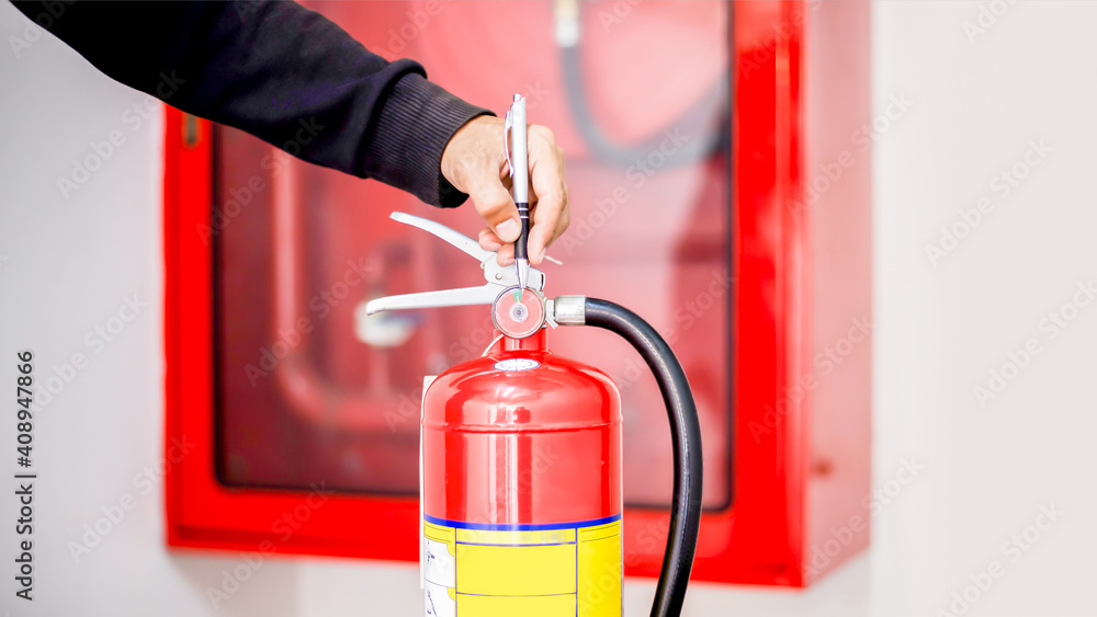 Engineer checking Industrial fire control system,Fire Alarm controller ...